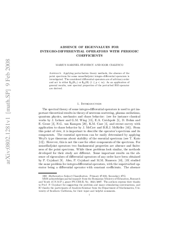 (PDF) Absence of eigenvalues for integro-differential operators with periodic coefficients ...