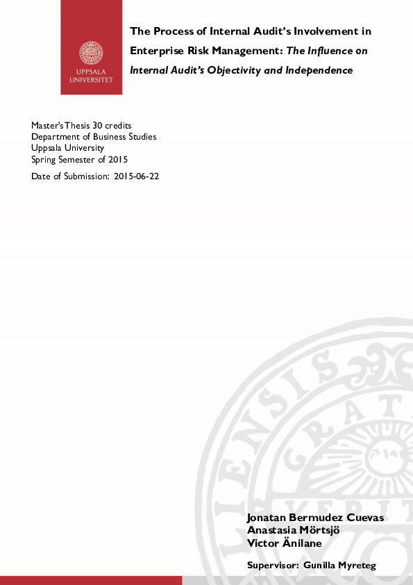 (PDF) The Process of Internal Audit’s Involvement with Enterprise Risk Management : The ...