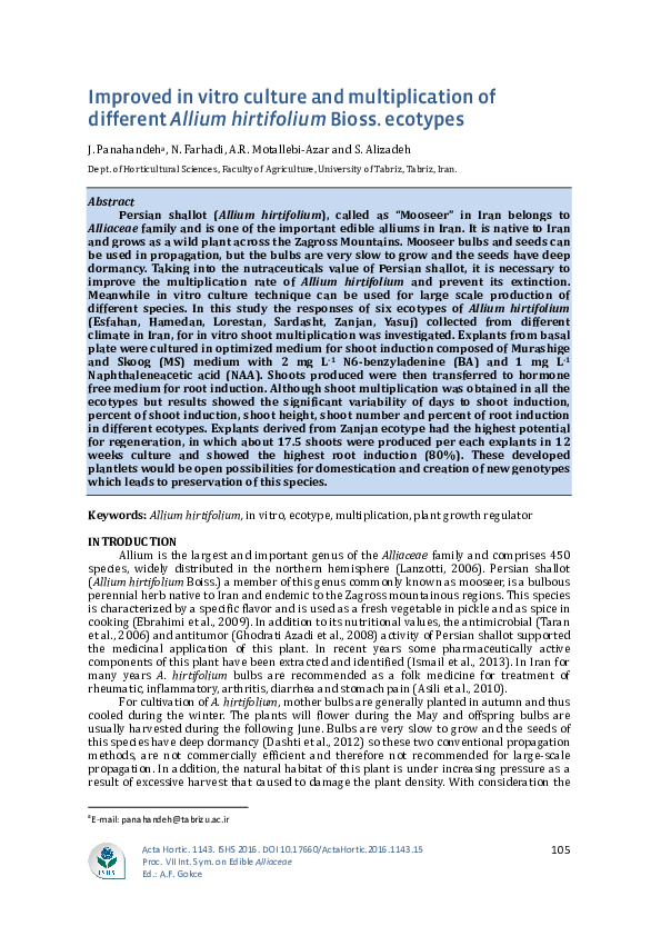 (PDF) Improved in vitro culture and multiplication of different Allium ...