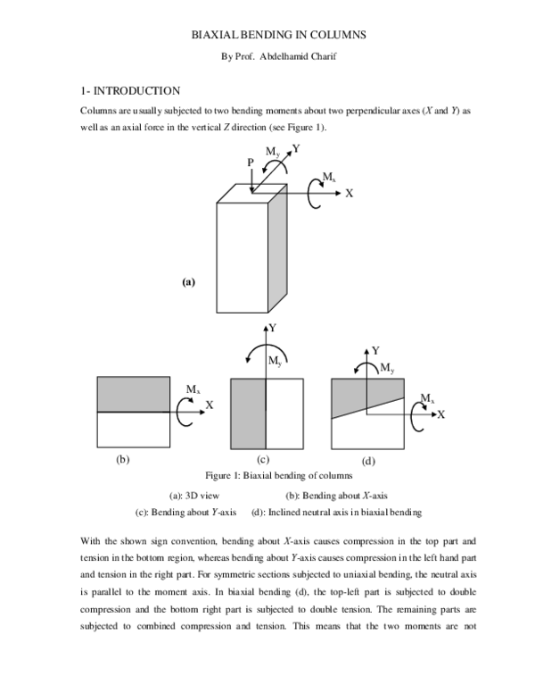 (PDF) Biaxial Bending in Columns