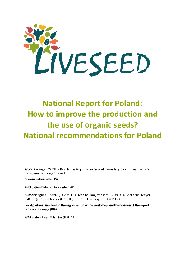 (PDF) National Report for Poland: How to improve the production and the ...