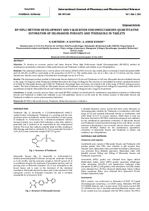 (PDF) RP-HPLC METHOD DEVELOPMENT AND VALIDATION FOR SIMULTANEOUS QUANTITATIVE ESTIMATION OF ...