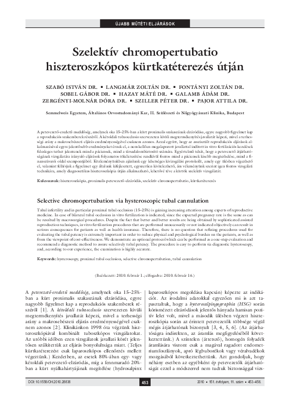 (PDF) Selective chromopertubation via hysteroscopic tubal canulation ...