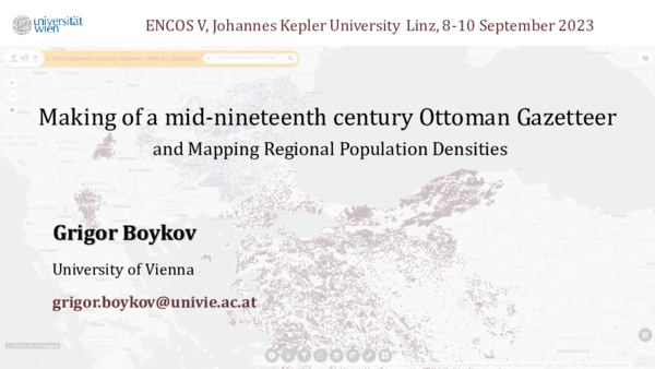 (PDF) Making of a mid-nineteenth century Ottoman Gazetteer and Mapping Regional Population Densities