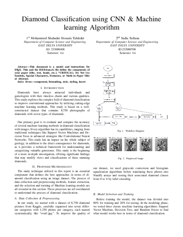 (PDF) Diamond Classification using CNN & Machine learning Algorithm