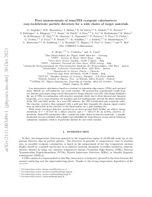 (PDF) First measurements of remoTES cryogenic calorimeters: Easy-to ...