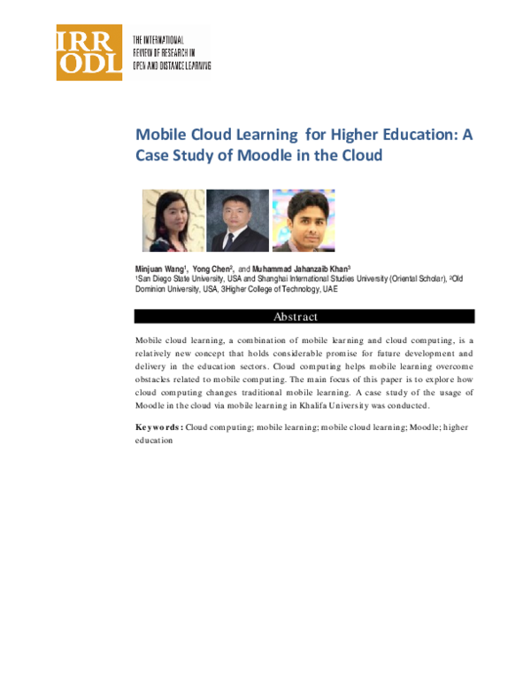 (PDF) Mobile cloud learning for higher education: A case study of Moodle in the cloud ...