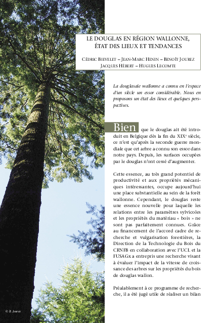 (PDF) Le douglas en Région wallonne, état des lieux et tendances