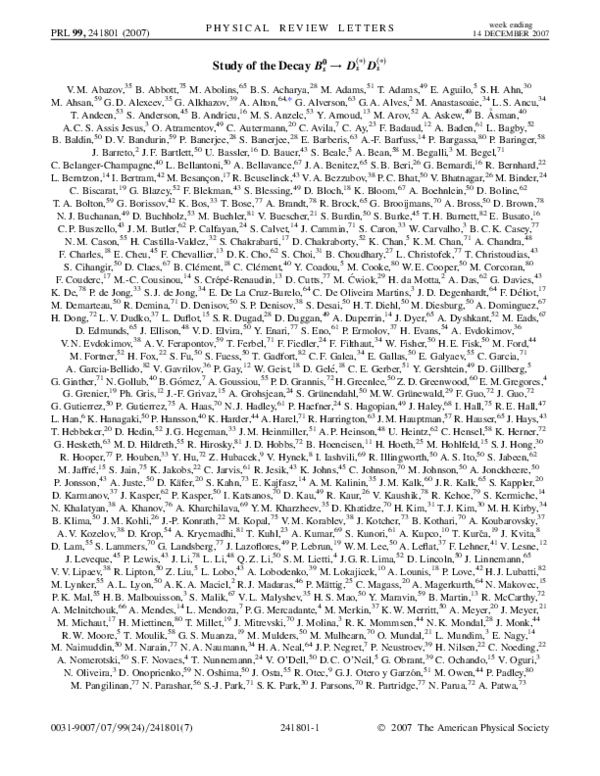 (PDF) Study of the DecayBs0→Ds(*)Ds(*) | Rick Van Kooten - Academia.edu