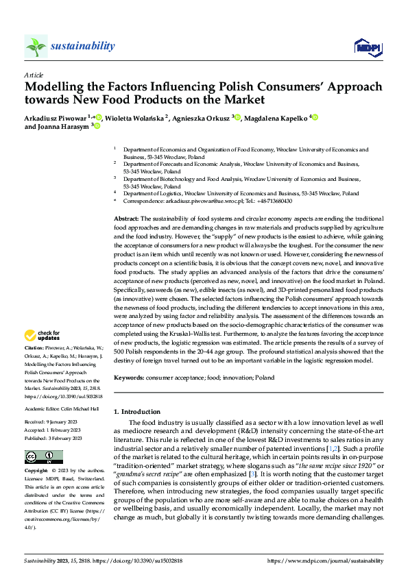(PDF) Modelling the Factors Influencing Polish Consumers’ Approach ...