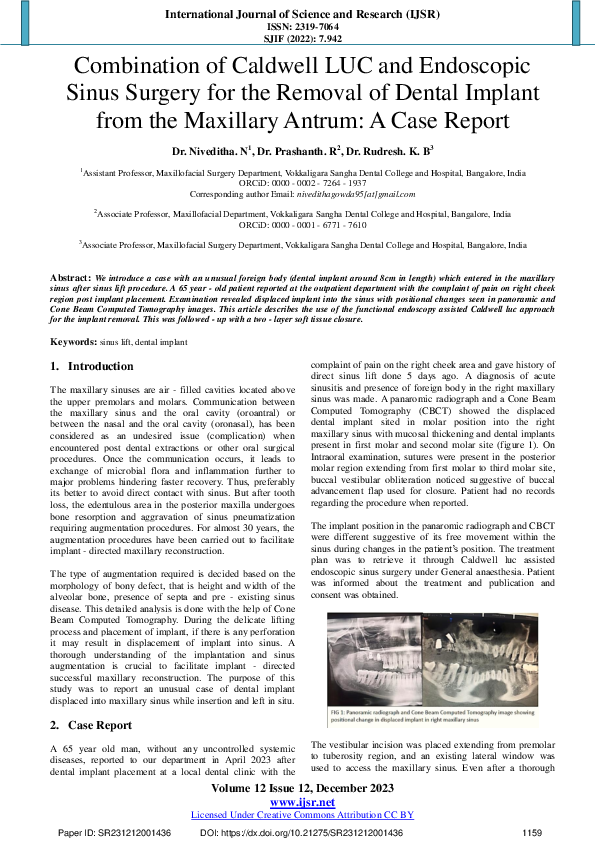 (PDF) Combination of Caldwell LUC and Endoscopic Sinus Surgery for the ...