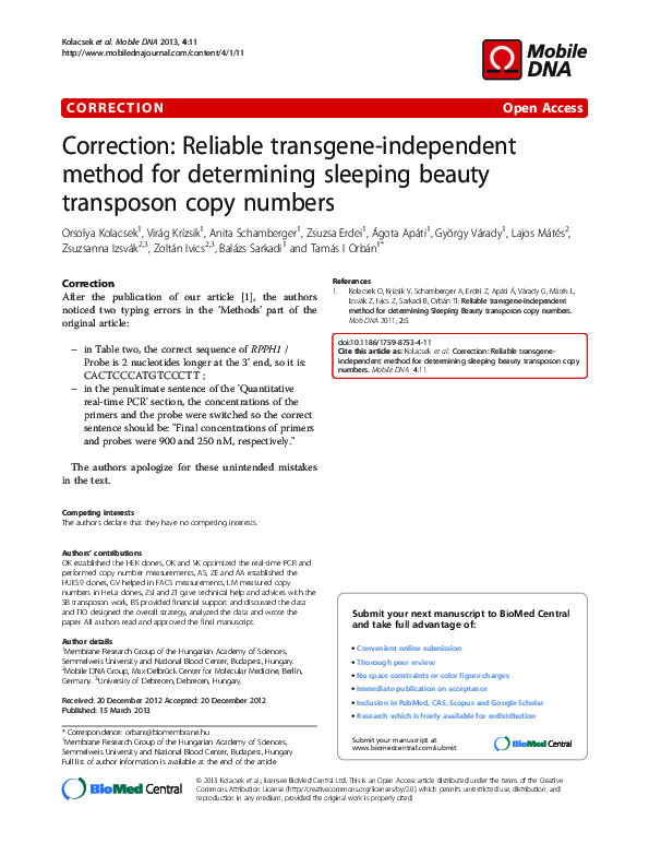 (PDF) Erratum to: Reliable transgene-independent method for determining ...