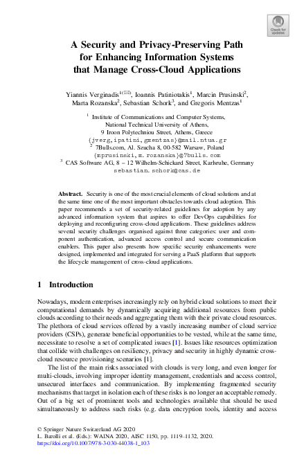 (PDF) A Security and Privacy-Preserving Path for Enhancing Information Systems that Manage Cross ...