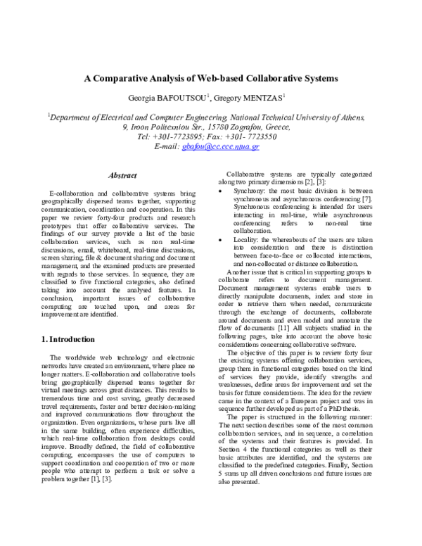 (PDF) A comparative analysis of web-based collaborative systems