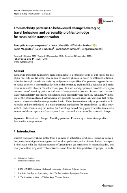 (PDF) From mobility patterns to behavioural change: leveraging travel ...