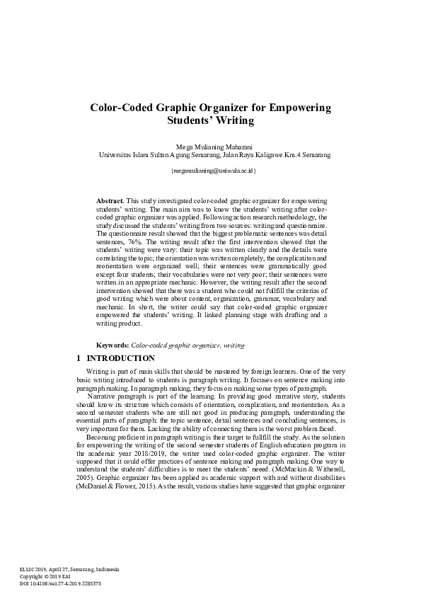 (PDF) Color-Coded Graphic Organizer for Empowering Students’ Writing