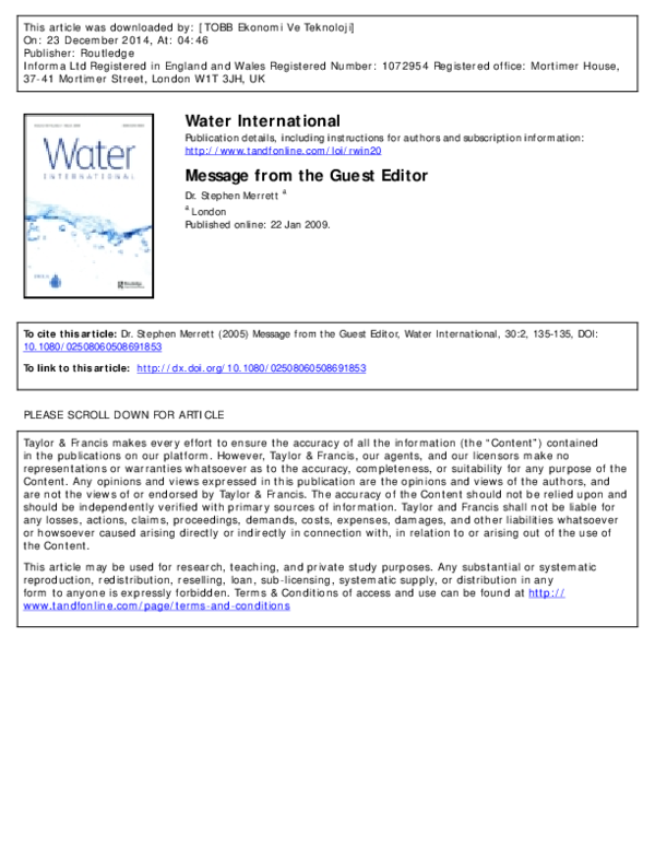(PDF) A Message from the Guest Editor