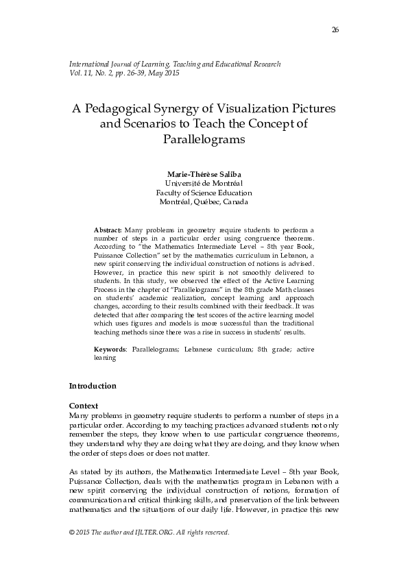 (PDF) A Pedagogical Synergy of Visualization Pictures and Scenarios to ...