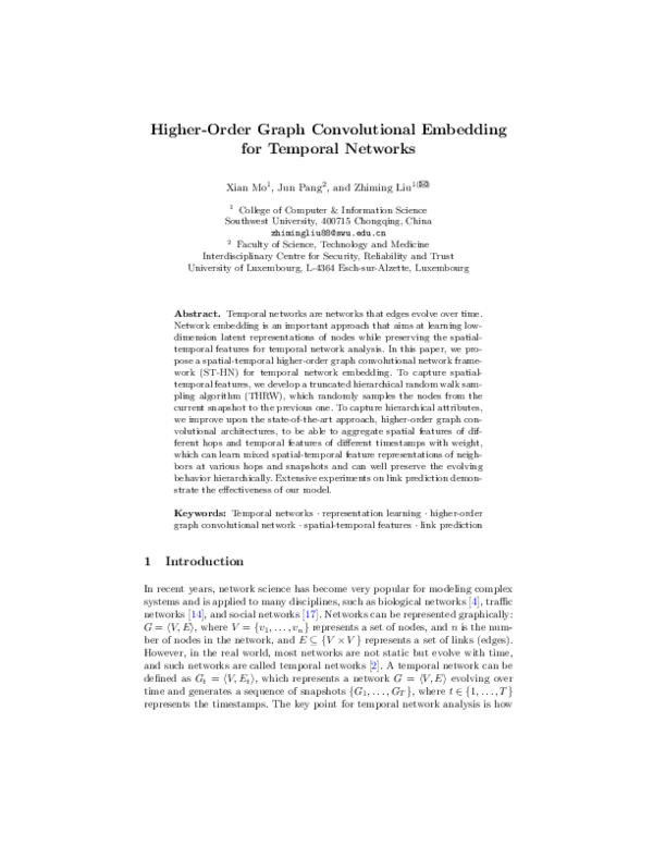 (PDF) Higher-Order Graph Convolutional Embedding for Temporal Networks