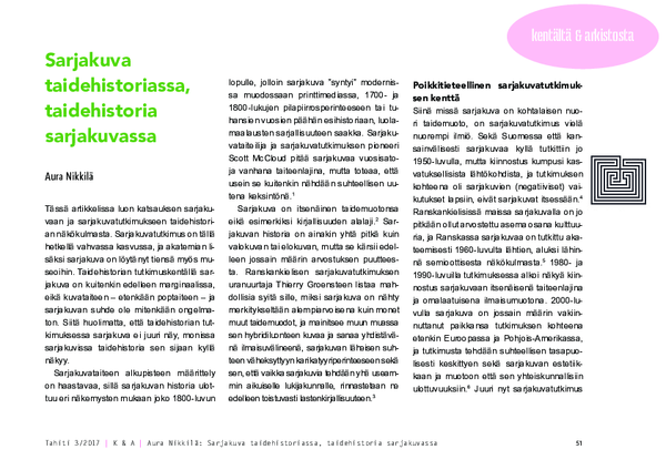 (PDF) Sarjakuva taidehistoriassa, taidehistoria sarjakuvassa