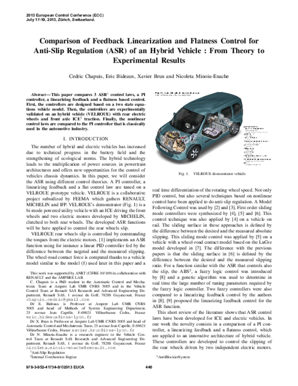 (PDF) Comparison of feedback linearization and flatness control for ...