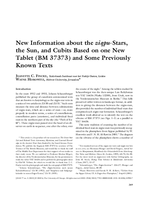 (PDF) (together with Wayne Horowitz) New Information about the ziqpu ...