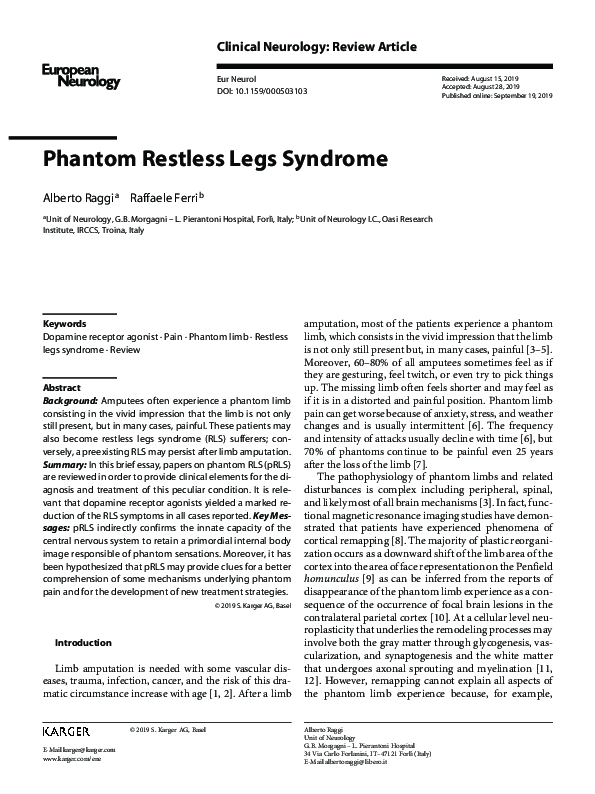 (PDF) Phantom" restless legs syndrome