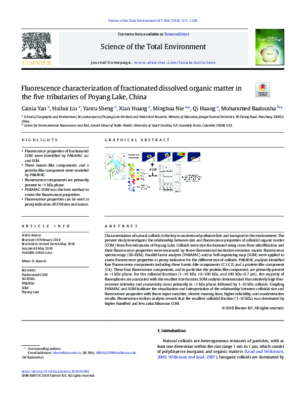 (PDF) Fluorescence characterization of fractionated dissolved organic matter in the five ...