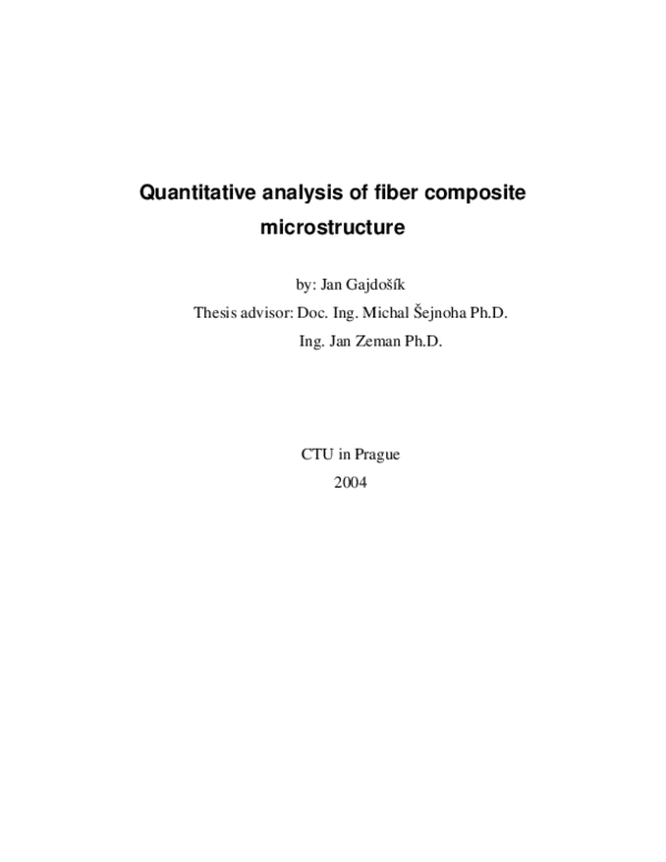 (PDF) Quantitative analysis of fiber composite microstructure