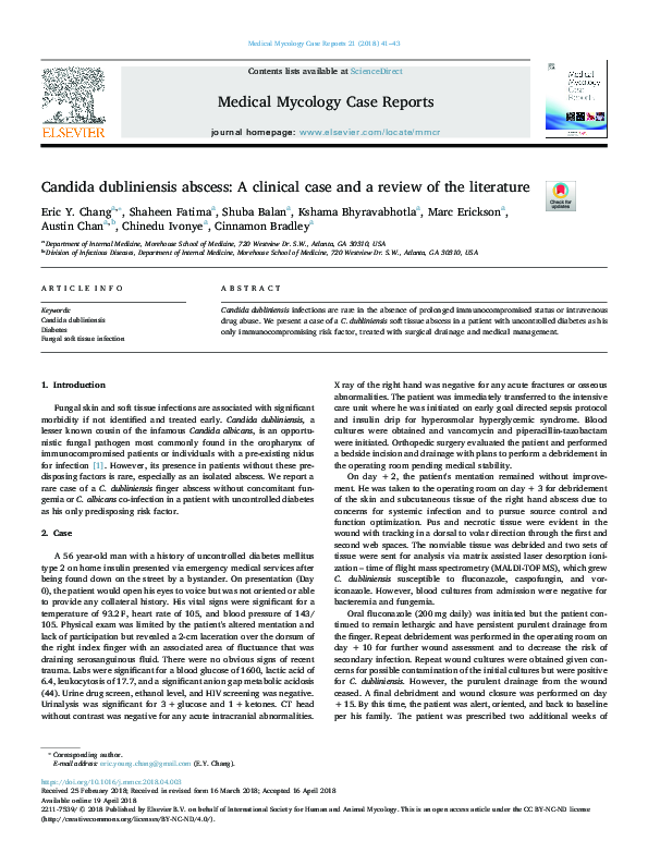(PDF) Candida dubliniensis abscess: A clinical case and a review of the ...