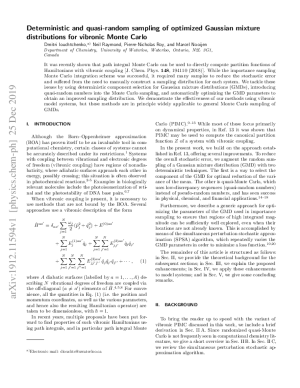 Pdf Deterministic And Quasi Random Sampling Of Optimized Gaussian Mixture Distributions For