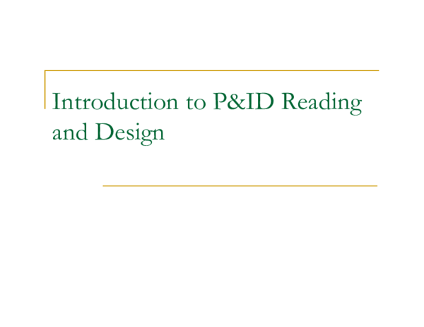 (PDF) Introduction to P&ID Reading and Design Process Engineering