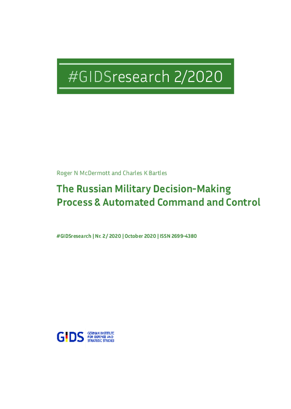 (PDF) The Russian Military Decision-Making Process & Automated Command ...