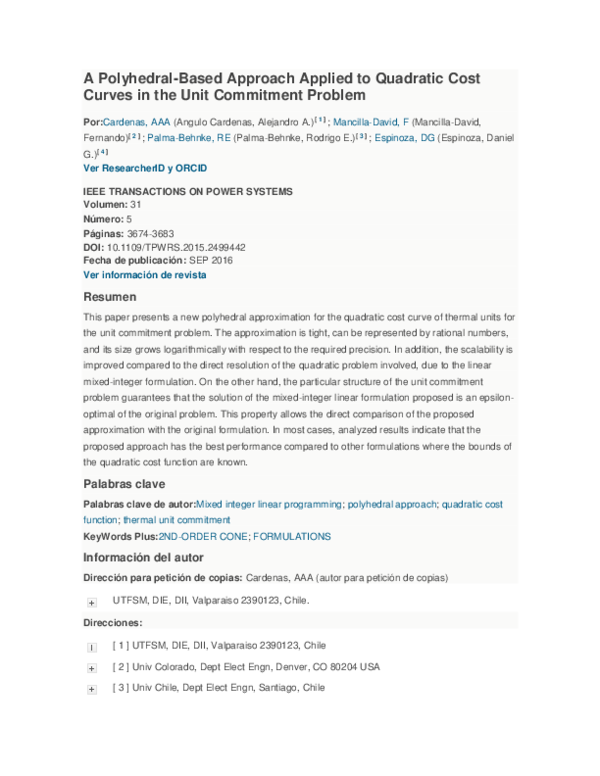 (PDF) A Polyhedral-Based Approach Applied to Quadratic Cost Curves in ...