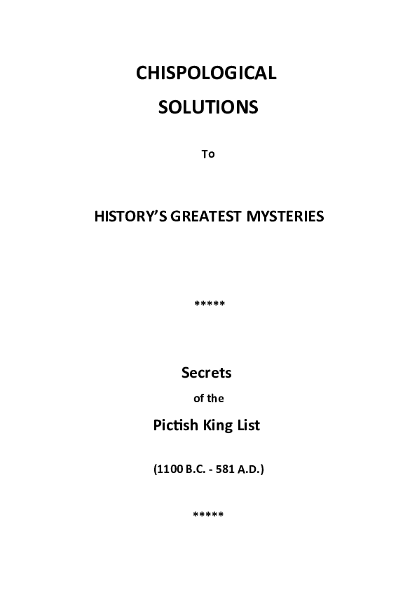 (DOC) Secrets of the Pictish King List