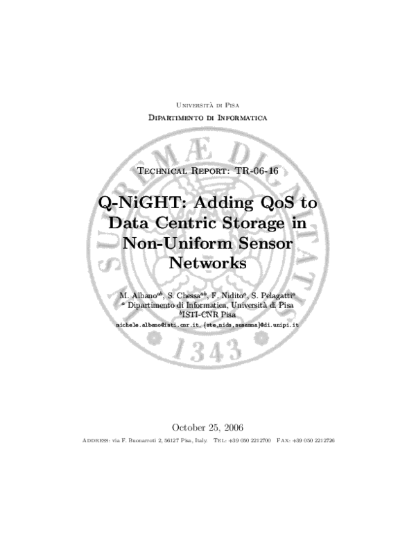 Pdf Q Night Adding Qos To Data Centric Storage In Non Uniform Sensor