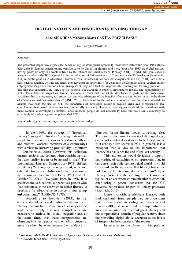 (PDF) Bridging the Gap: Digital Natives vs. Immigrants in Education