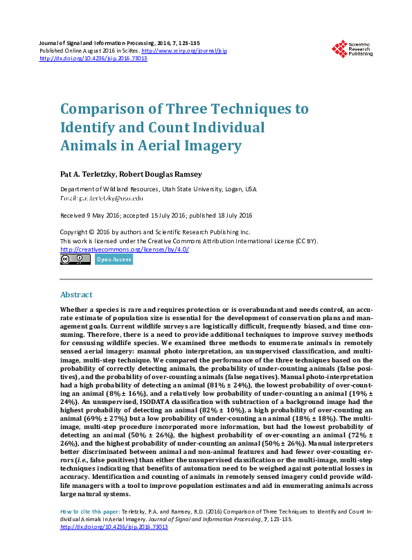 (PDF) Comparison of Three Techniques to Identify and Count Individual ...