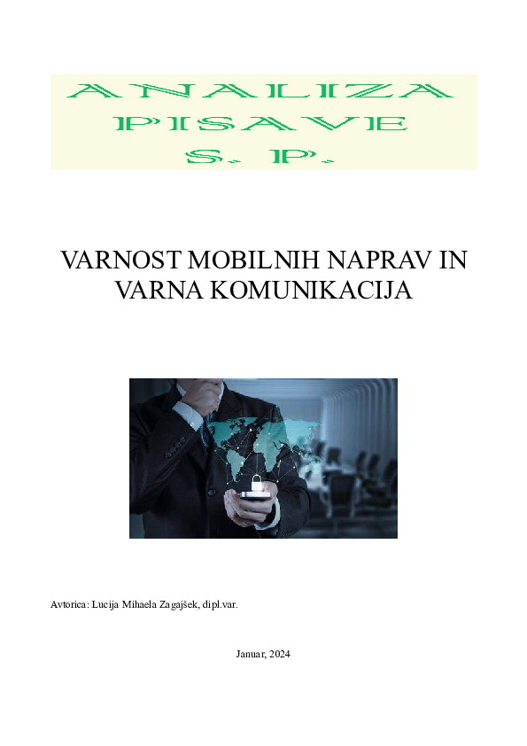 (PDF) VARNOST MOBILNIH NAPRAV IN VARNA KOMUNIKACIJA
