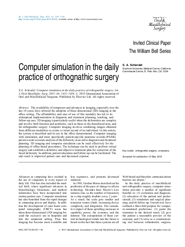 (PDF) Computer simulation in the daily practice of orthognathic surgery