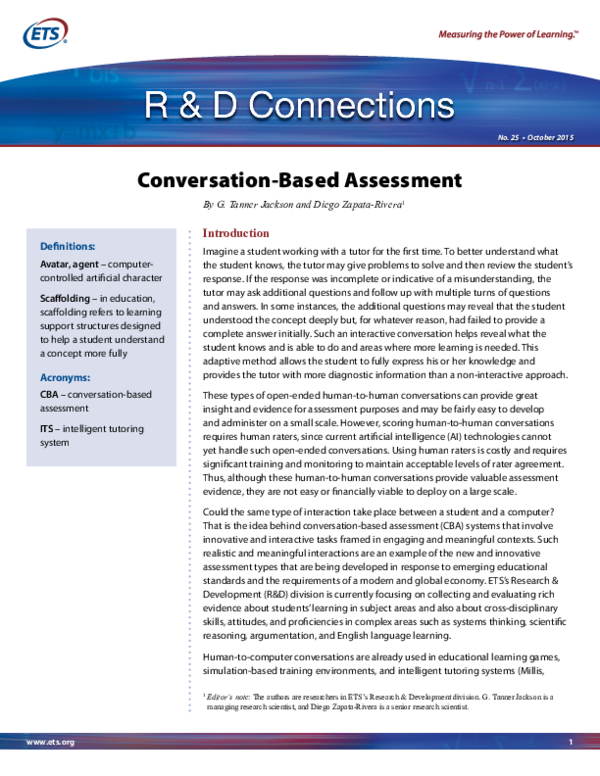 (PDF) Conversation‐Based Assessment