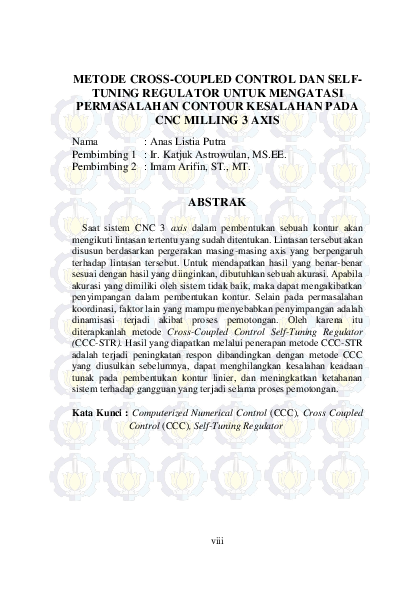 Pdf Metode Cross Coupled Control Dan Self Tuning Regulator Untuk Mengatasi Permasalahan