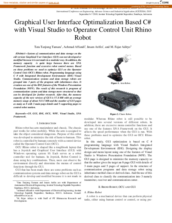 (PDF) Graphical User Interface Optimalization Based C# with Visual ...