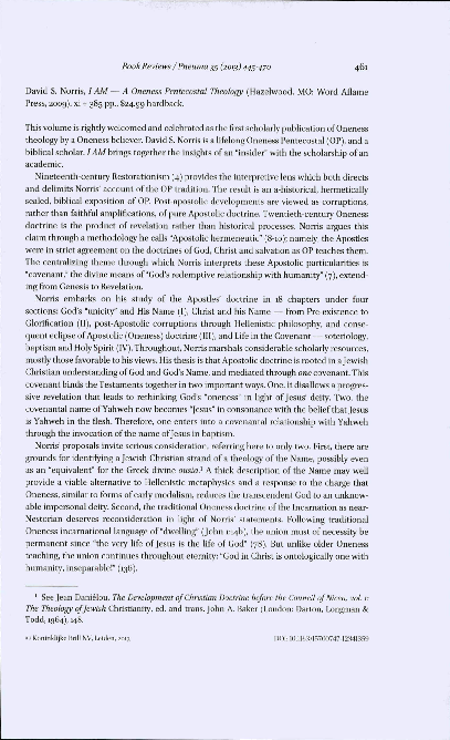 (PDF) David S. Norris, I AM — A Oneness Pentecostal Theology (Hazelwood ...