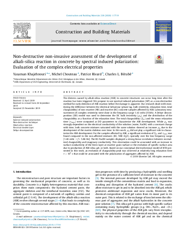 (PDF) Non-destructive non-invasive assessment of the development of alkali-silica reaction in ...