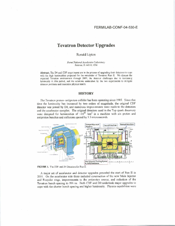 (PDF) Tevatron Detector Upgrades