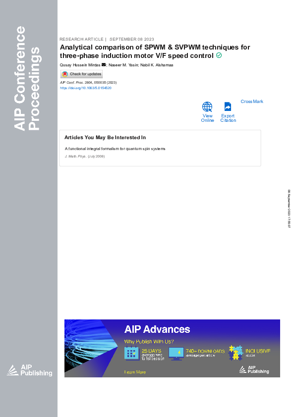 Pdf Analytical Comparison Of Spwm And Svpwm Techniques For Three Phase Induction Motor V F Speed