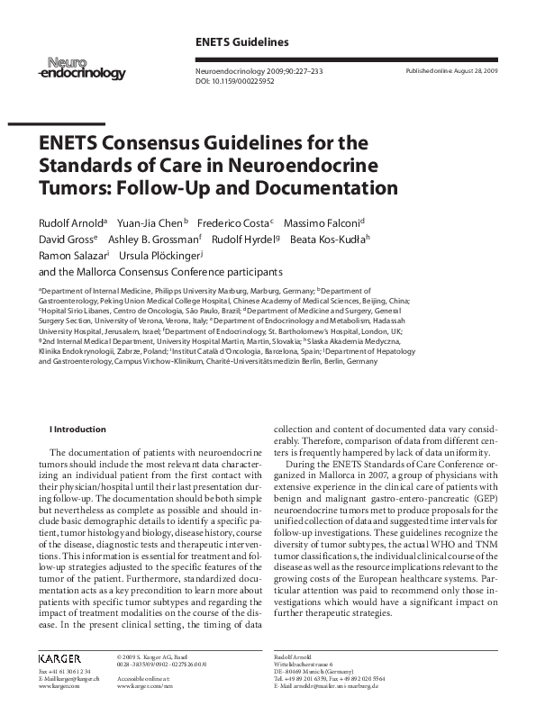 (PDF) ENETS Consensus Guidelines for the Standards of Care in ...