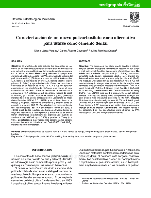 (PDF) Caracterización de un nuevo policarboxilato como alternativa para ...