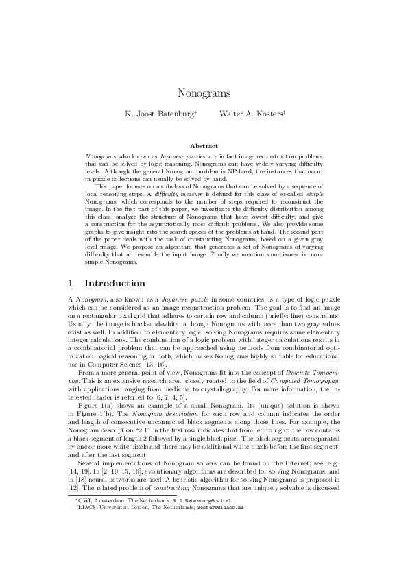 (PDF) Nonograms